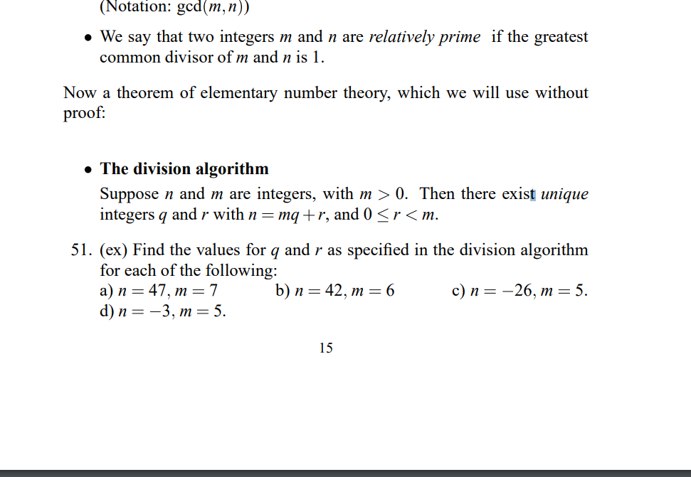 Solved (Notation: gcd(m,n)) • We say that two integers m and | Chegg.com