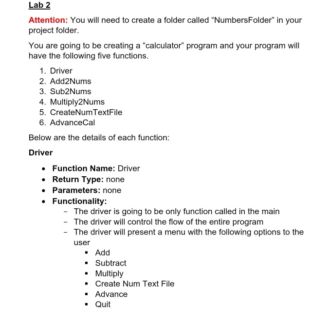Solved Lab 2 Attention: You will need to create a folder | Chegg.com