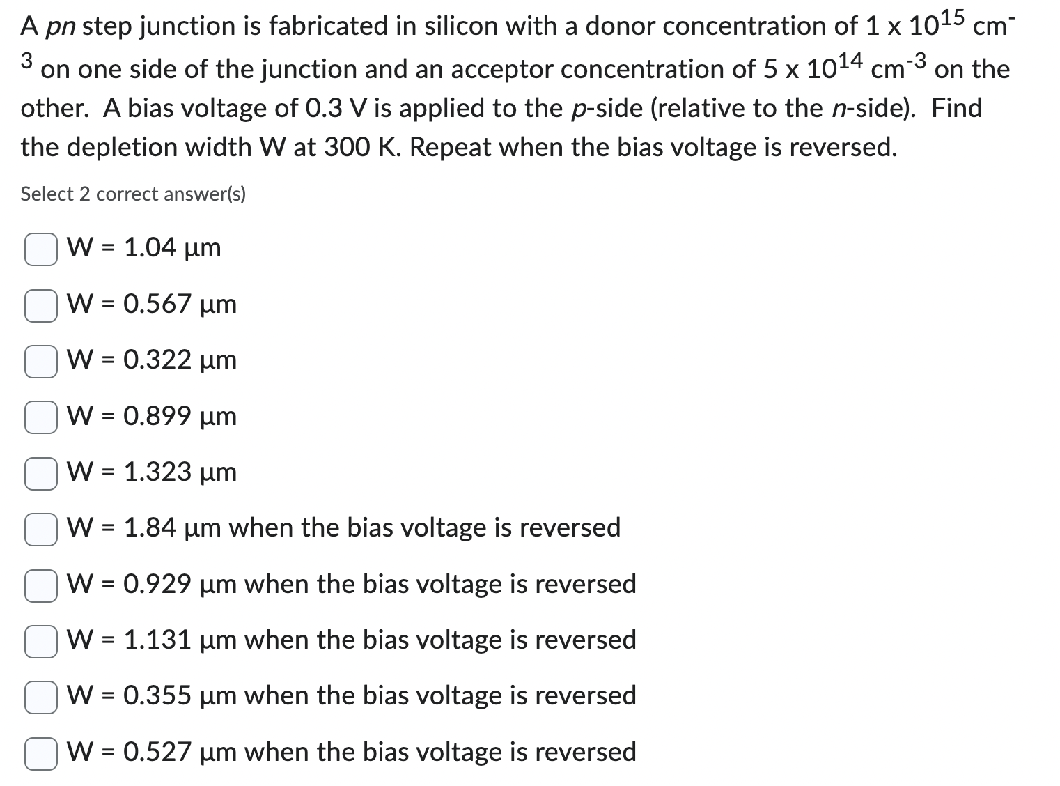 Solved A pn step junction is fabricated in silicon with a | Chegg.com