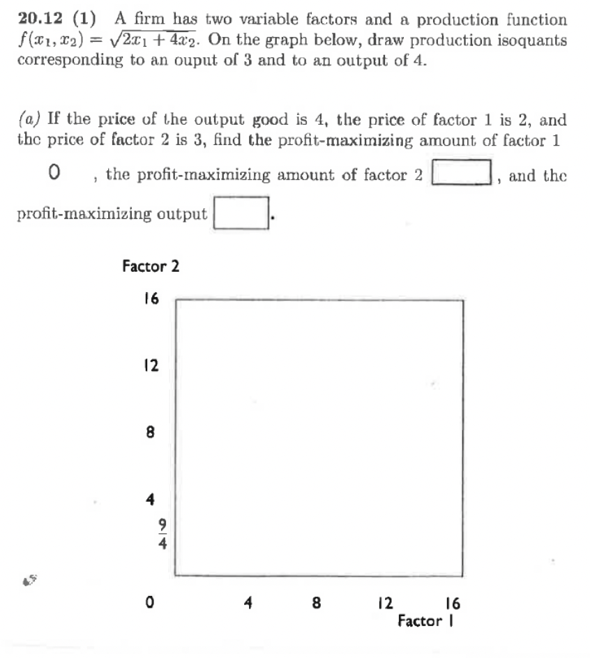 Solved 20.12 (1) A firm has two variable factors and a | Chegg.com