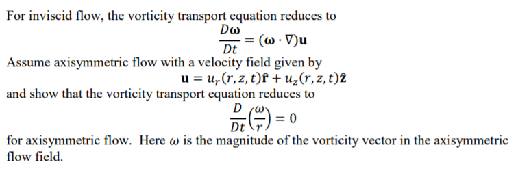 Solved For Inviscid Flow The Vorticity Transport Equation