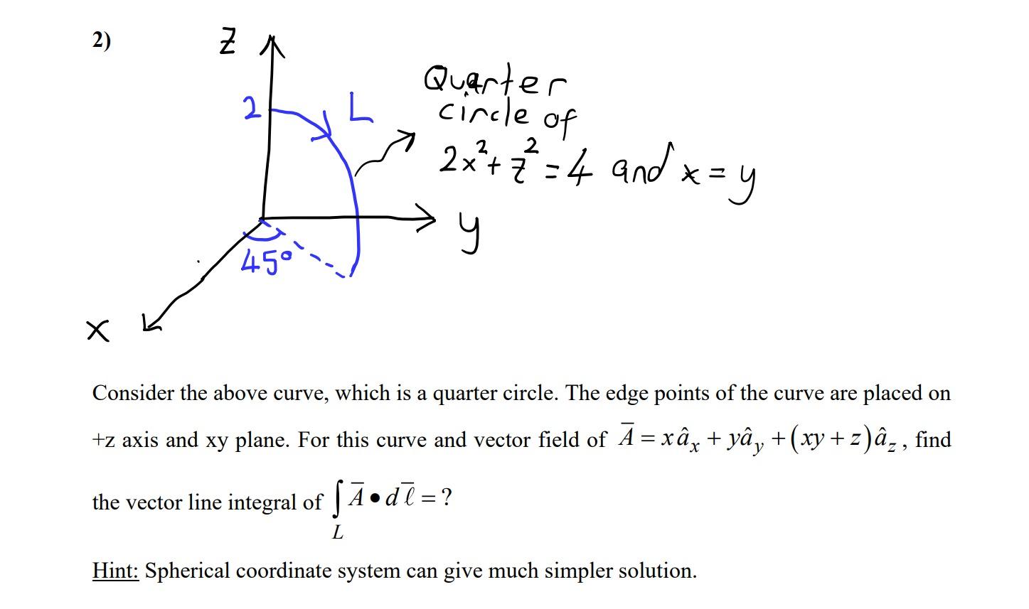 Solved x2+z2=4 and x=yy Consider the above curve, which is a | Chegg.com