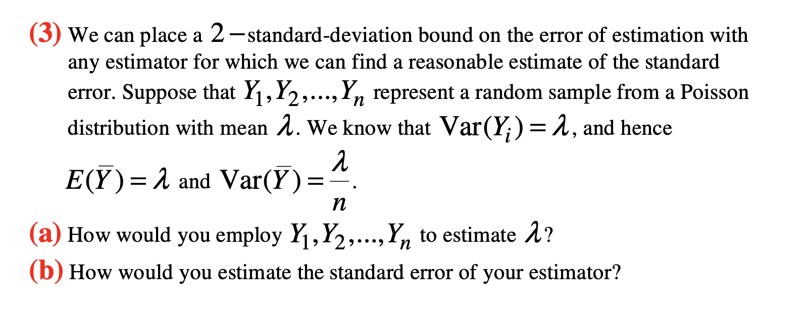 Solved (3) We can place a 2 -standard-deviation bound on the | Chegg.com