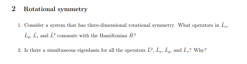 Solved 2 Rotational symmetry 1. Consider a system that has | Chegg.com