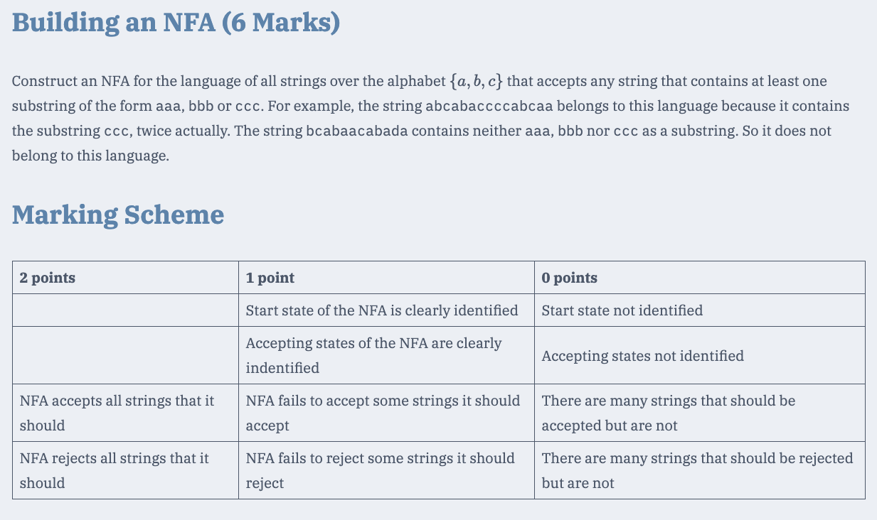 Solved Construct An Nfa For The Language Of All Strings Over