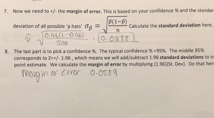 Solved is point we should have the estimate-p and the margin | Chegg.com