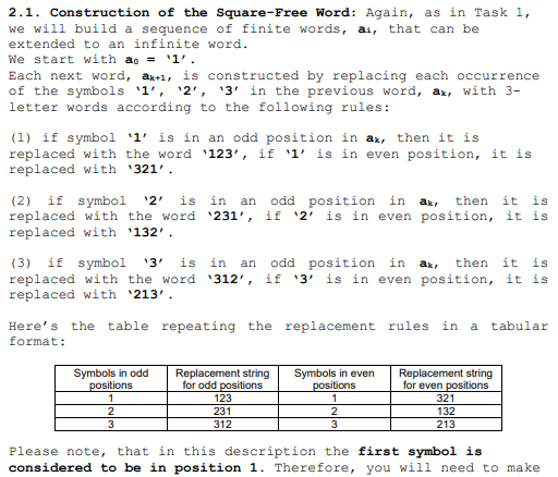 Solved Task 1. Building Thue-Morse sequence. In this task | Chegg.com