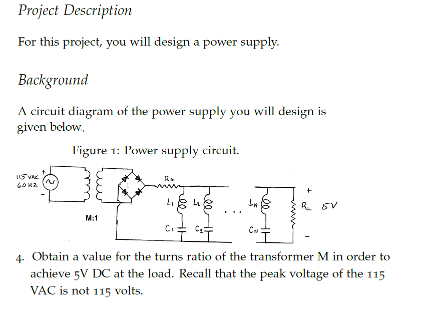 Solved Project Description For this project, you will design | Chegg.com
