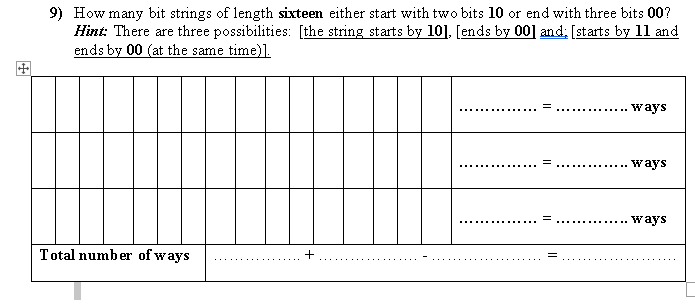 Solved 9) How many bit strings of length sixteen either | Chegg.com