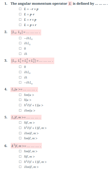 Solved 1. The angular momentum operator is defined by | Chegg.com
