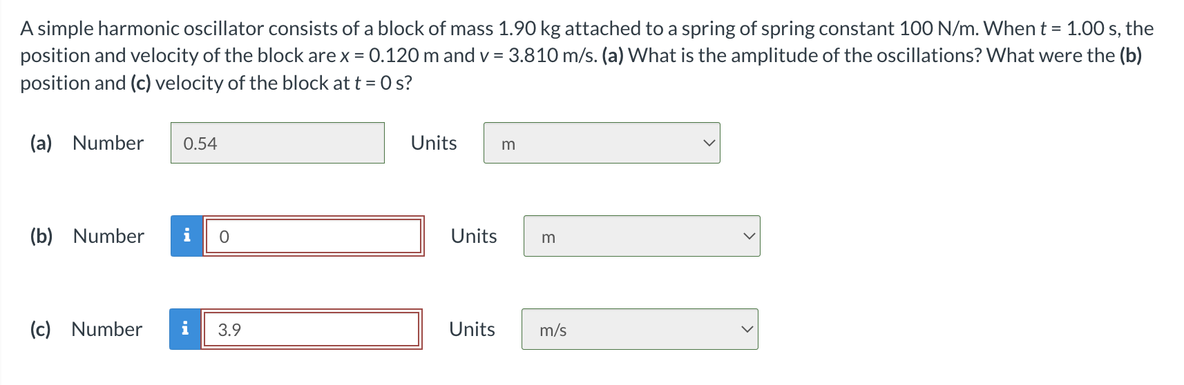 Solved A simple harmonic oscillator consists of a block of | Chegg.com
