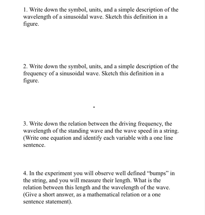 Solved 1. Write down the symbol, units, and a simple | Chegg.com