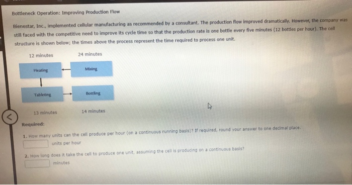 Solved r Bottleneck Operation: Improving Production Flow | Chegg.com