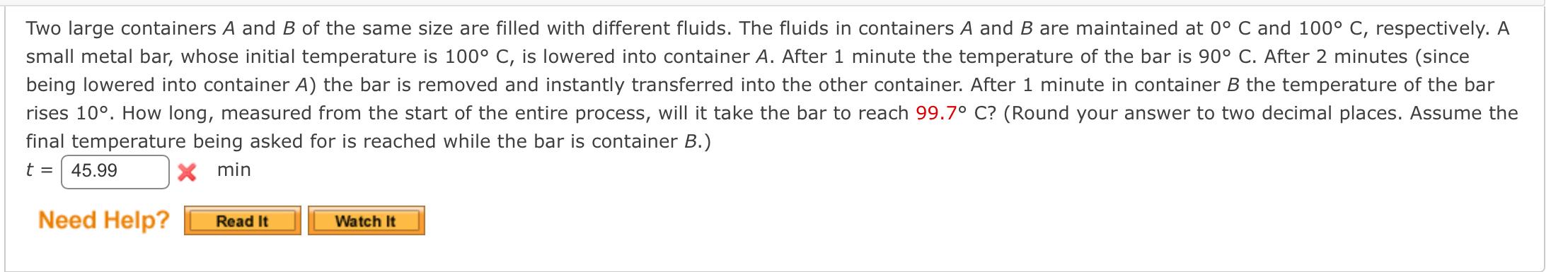 Solved Two large containers A and B of the same size are | Chegg.com