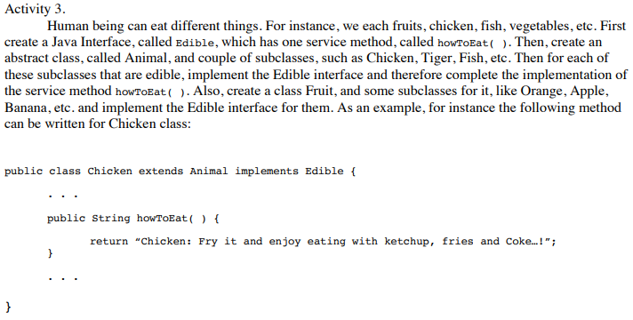Solved Activity 3. Human being can eat different things. For | Chegg.com