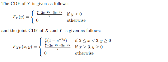The CDF of Y is given as follows: | Chegg.com