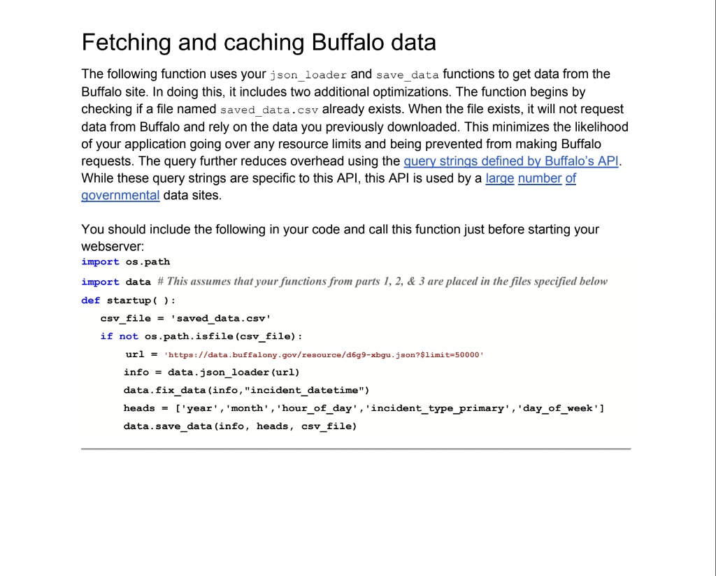 Solved Fetching and caching Buffalo data The following | Chegg.com