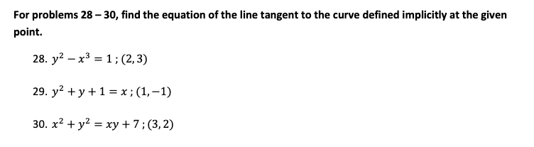 Solved For problems 28−30, find the equation of the line | Chegg.com