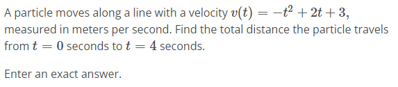 Solved A particle moves along a line with a velocity | Chegg.com