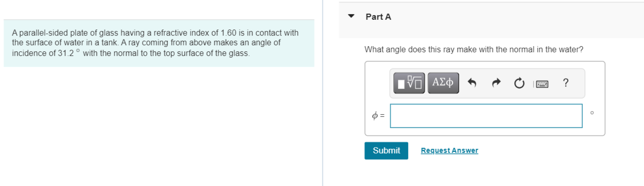 Solved Part AA parallel-sided plate of glass having a | Chegg.com