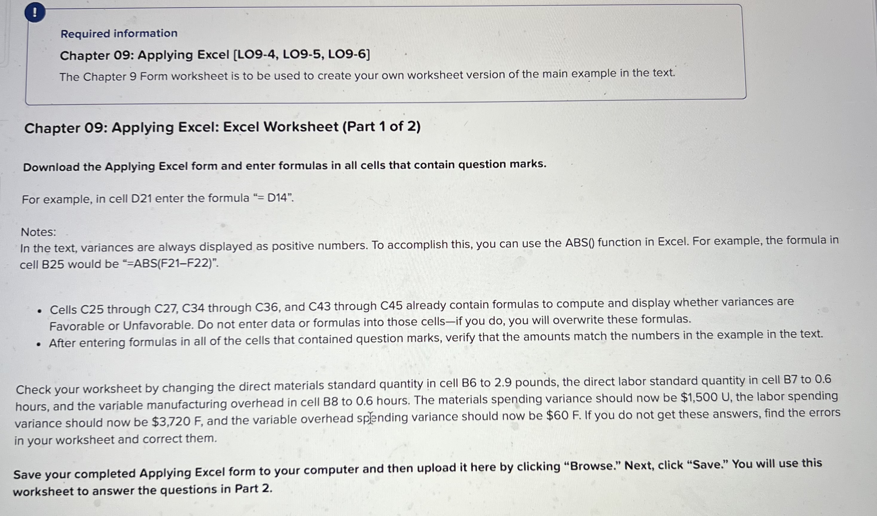 Solved Chaptor 9: Applying Excel Data Exhit 9-9: Standand | Chegg.com