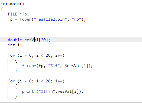 Solved I need to take the values in "resfile2.bin" and store | Chegg.com