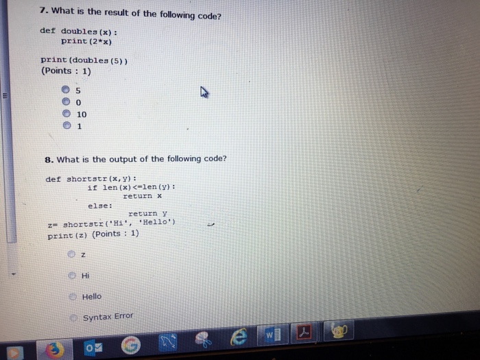 Solved 1. What is the output of the following code? spam- | Chegg.com