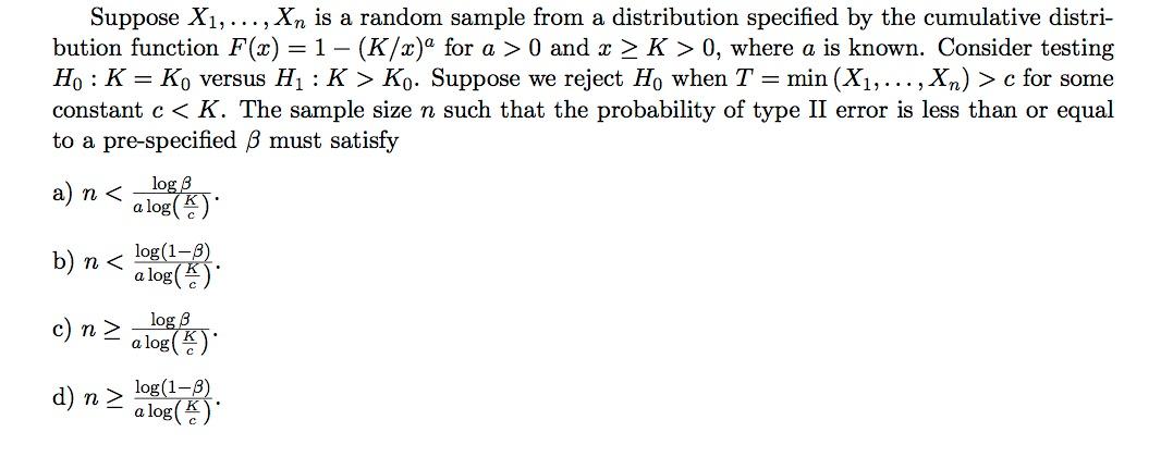 Solved Suppose X1,..., Xn is a random sample from a | Chegg.com