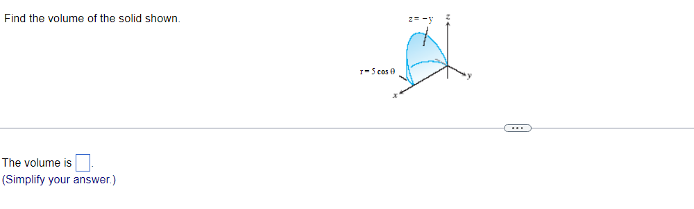 Solved Find the volume of the solid shown. The volume is | Chegg.com