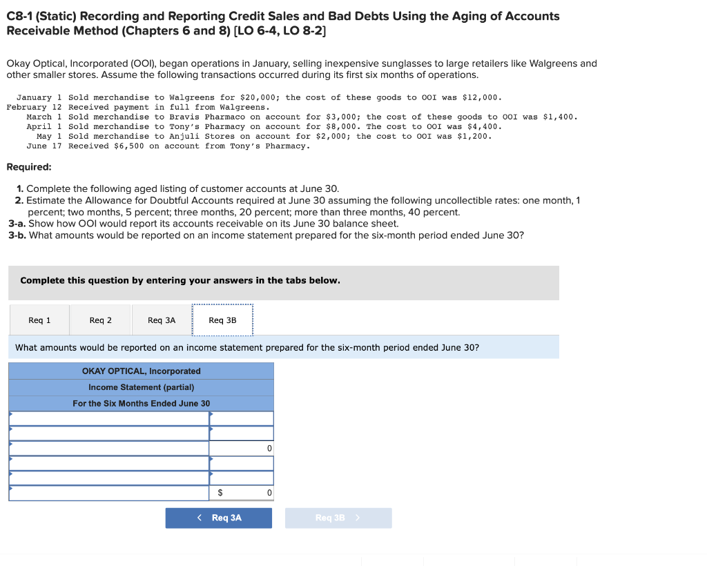 C8-1 (Static) Recording and Reporting Credit Sales | Chegg.com