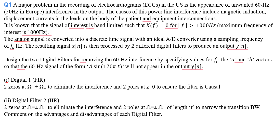 Solved this digital filter design section in digital signal | Chegg.com