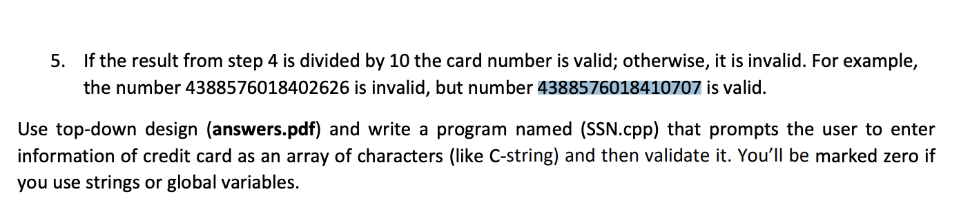 Solved Q3: [22 marks] Credit card numbers follow certain | Chegg.com
