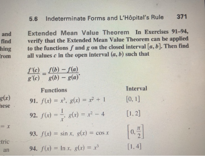 Solved 371 5.6 Indeterminate Forms and L'Hôpital's Rule and | Chegg.com
