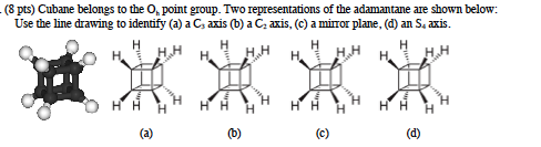 Solved (8 pts) Cubane belongs to the point group. Two | Chegg.com