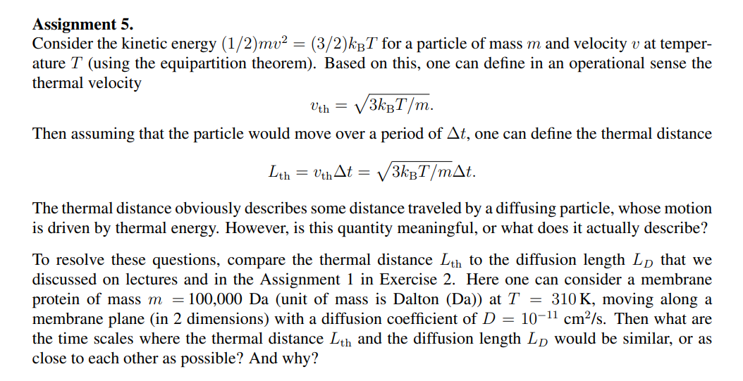Solved Assignment 5.Consider the kinetic energy | Chegg.com