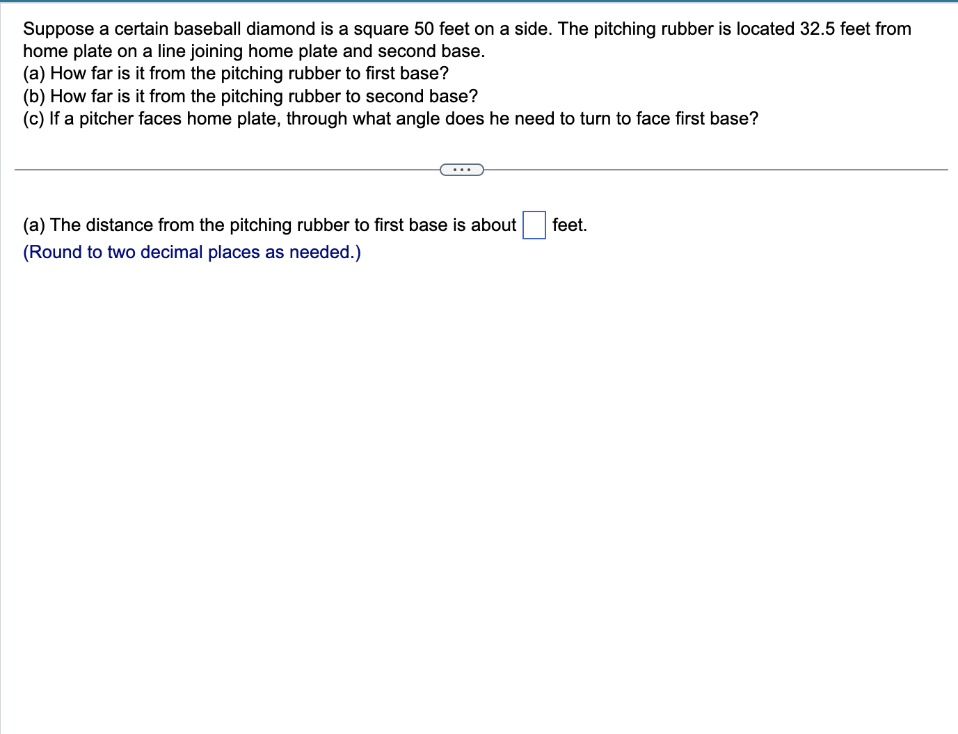 Solved Suppose a certain baseball diamond is a square 50 | Chegg.com