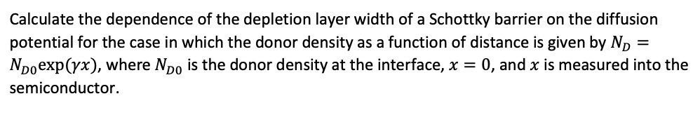 Solved Calculate the dependence of the depletion layer width | Chegg.com