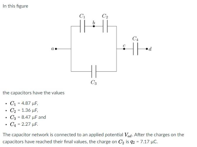 Solved In this figure C C2 HITI C4 1 a .d C3 the capacitors | Chegg.com