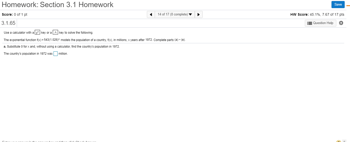 Solved Homework Section 3 1 Homework Save 14 Of 17 8