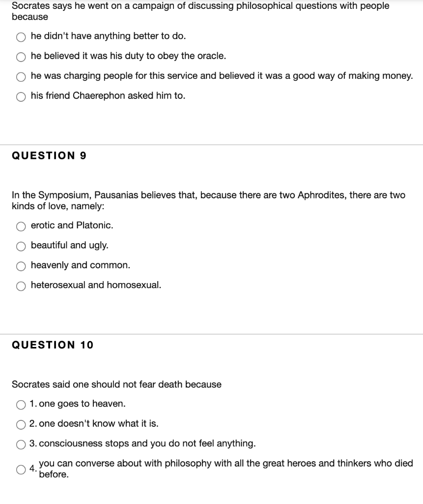 Solved Socrates says he went on a campaign of discussing | Chegg.com