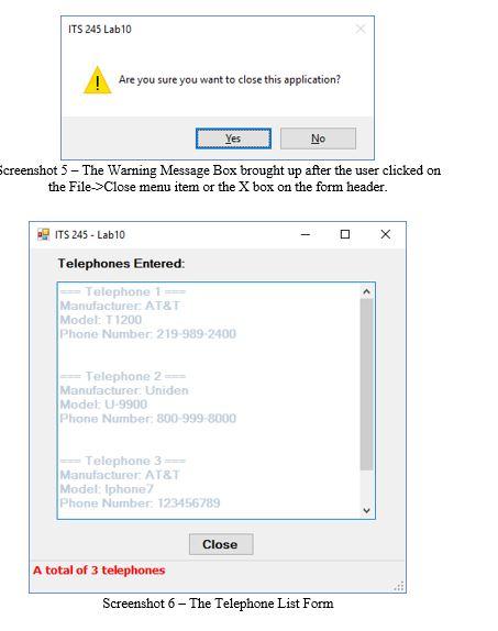 ITS 245 - Integrative Programming Lab 10 - A Data | Chegg.com