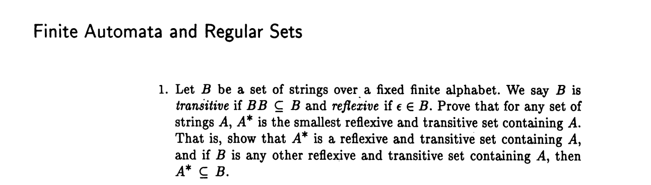 Solved Finite Automata and Regular Sets 1. Let B be a set of | Chegg.com