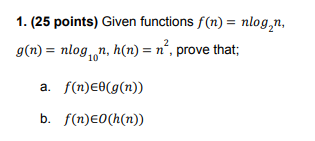 Solved (25 ﻿points) ﻿Given functions | Chegg.com