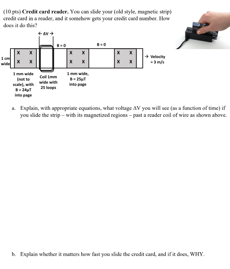 (10 pts) Credit card reader. You can slide your (old | Chegg.com