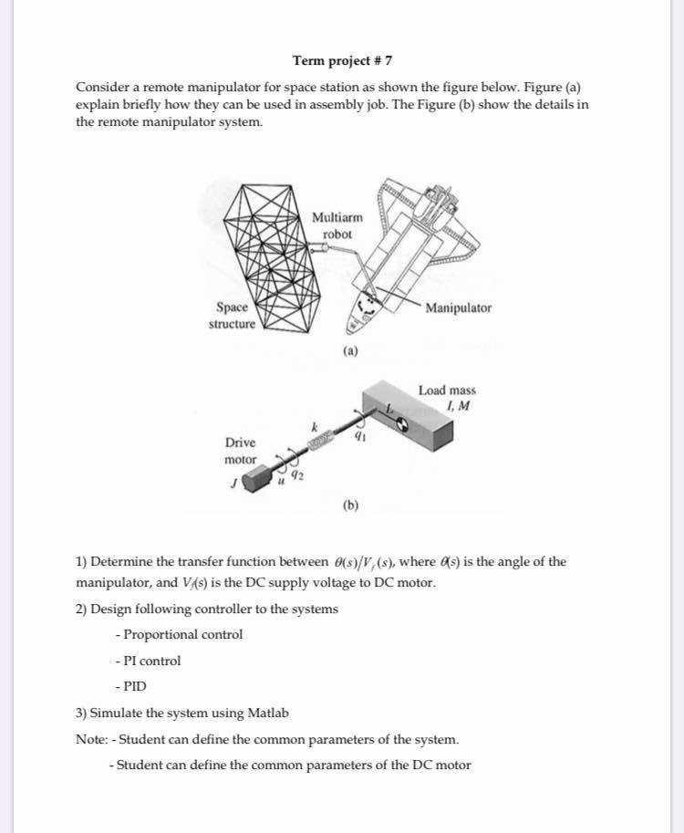 Multiarm robot Manipulator model: Load mass OLIM CG | Chegg.com