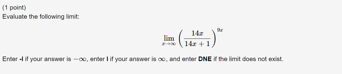 Solved (1 ﻿point)Evaluate the following | Chegg.com