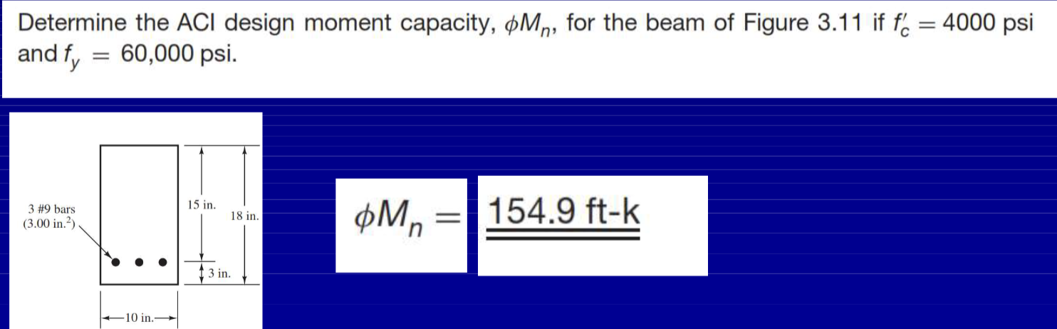 Solved Determine the ACl design moment capacity, ϕMn, for | Chegg.com