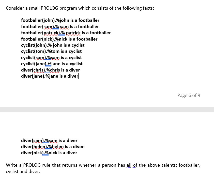 Solved Consider a small PROLOG program which consists of the | Chegg.com