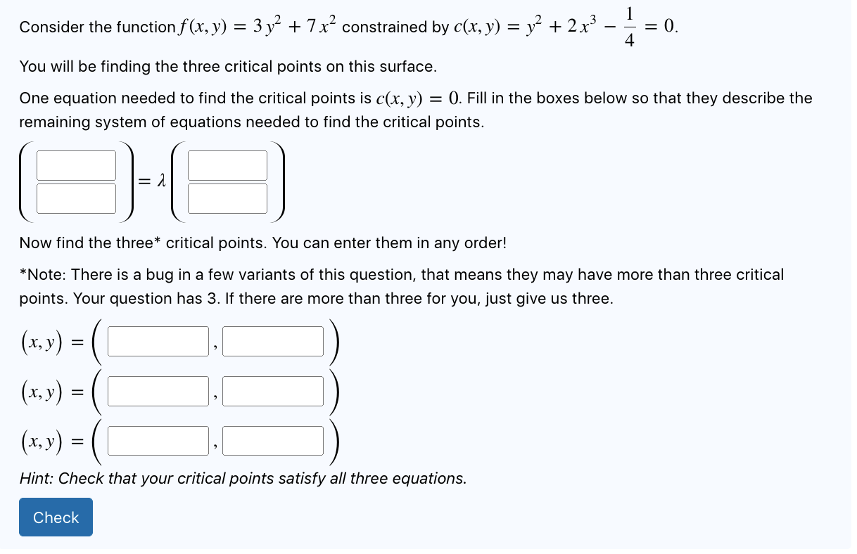 Solved Consider the function f(x, y) = 3 y2 + 7 x? | Chegg.com