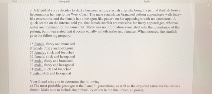 Solved Font Paragraph Styles 2. A friend of yours decides to | Chegg.com